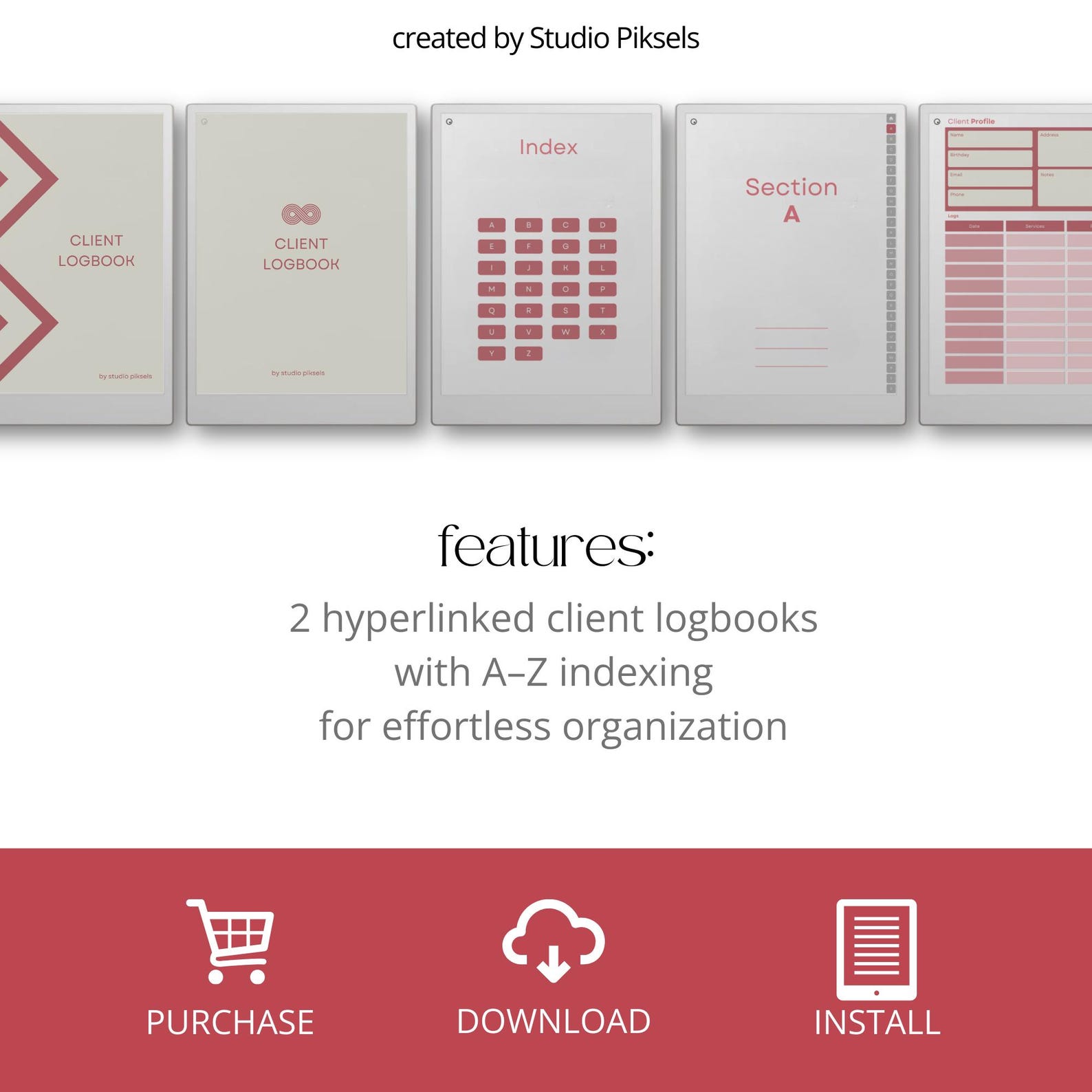 Client Record Book for Remarkable Paper Pro, Client Tracker, Client ...