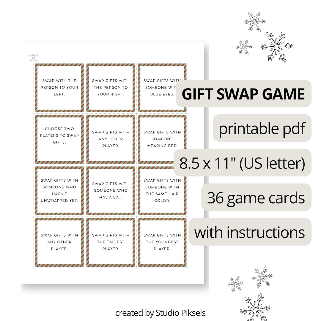 Christmas Gift Exchange Game, Pass the Gift Game, Holiday Gift Exchange ...