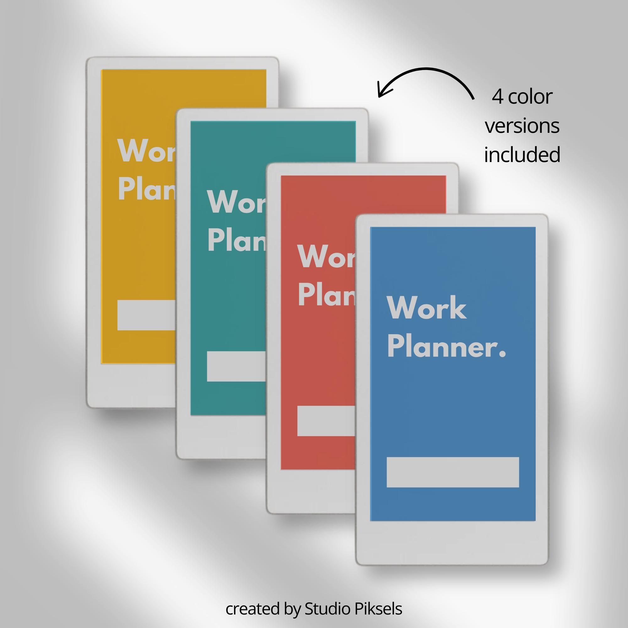 Work Planner for Remarkable Paper Pro Move: Linked Weekly Work Schedule ...