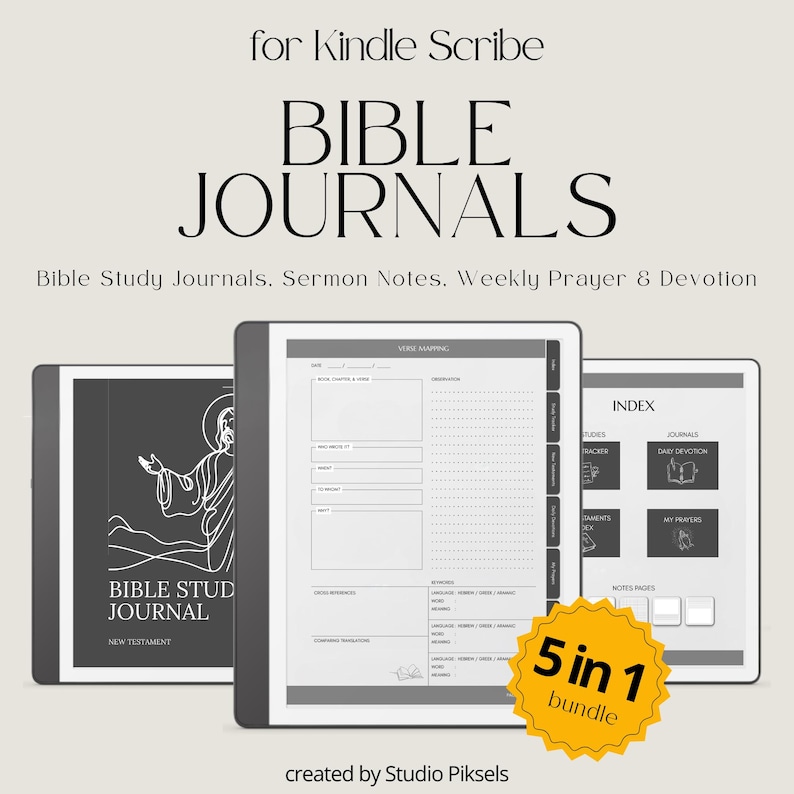 Bible Study Bundle for Kindle Scribe: Bible Verse Mapping, Prayer ...