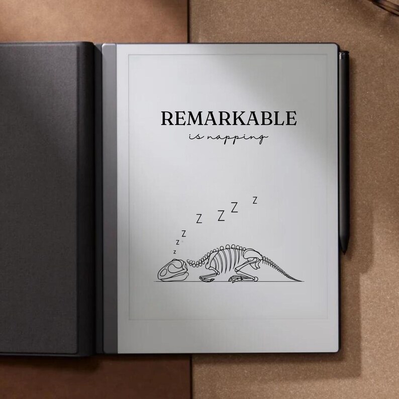 Sleep Screen for Remarkable With Napping Dinosaur, Cover for Remarkable ...