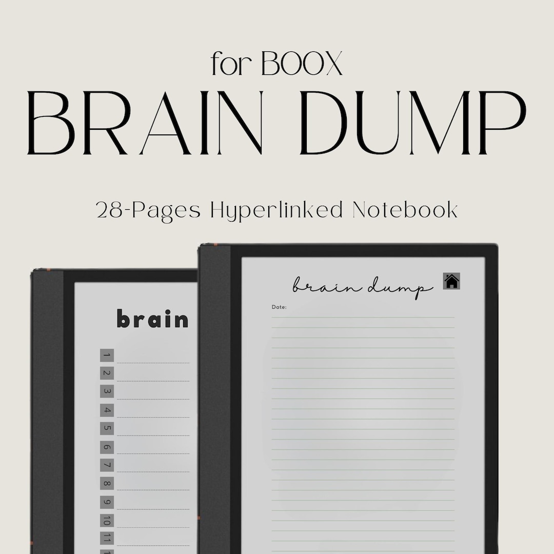Hyperlinked Brain Dump Template for BOOX, Notebook for BOOX Note, Note ...