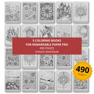 Coloring Book Bundle for Remarkable Paper Pro, Eink Adult Coloring Book ...