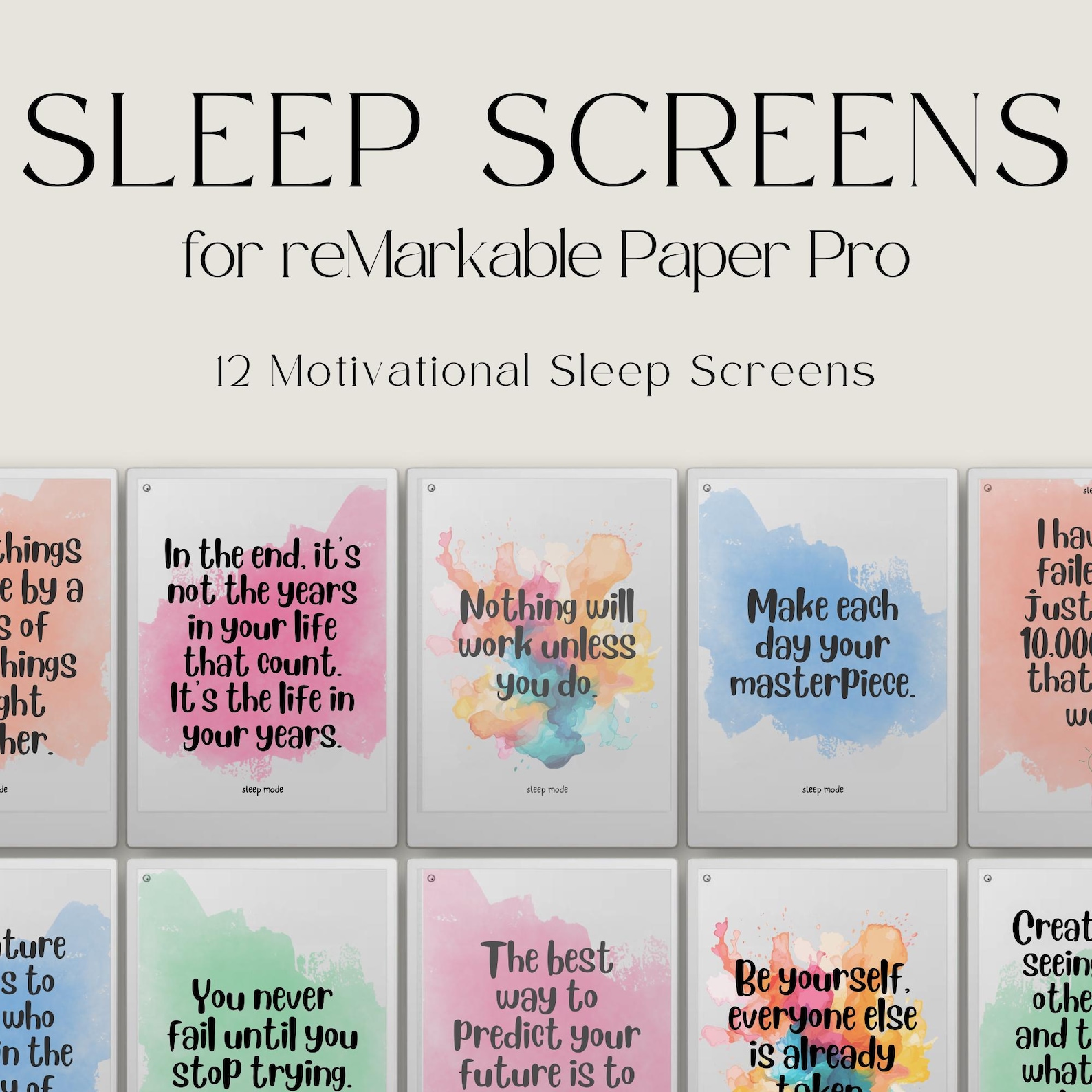 Sleep Screen Bundle for Remarkable Paper Pro, Cover for Remarkable ...