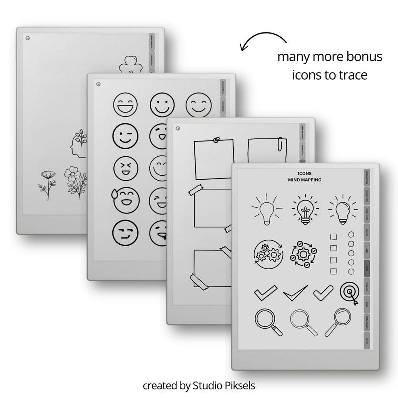 Custom Mind Map Stickers for Remarkable, Traceable Shapes + Visuals for ...