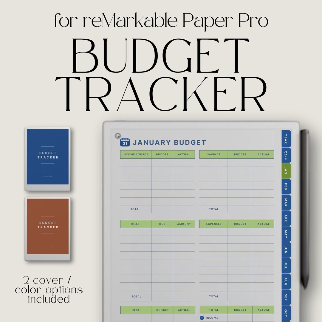 Budget Tracker for Remarkable Paper Pro, Budget Planner, Budget ...