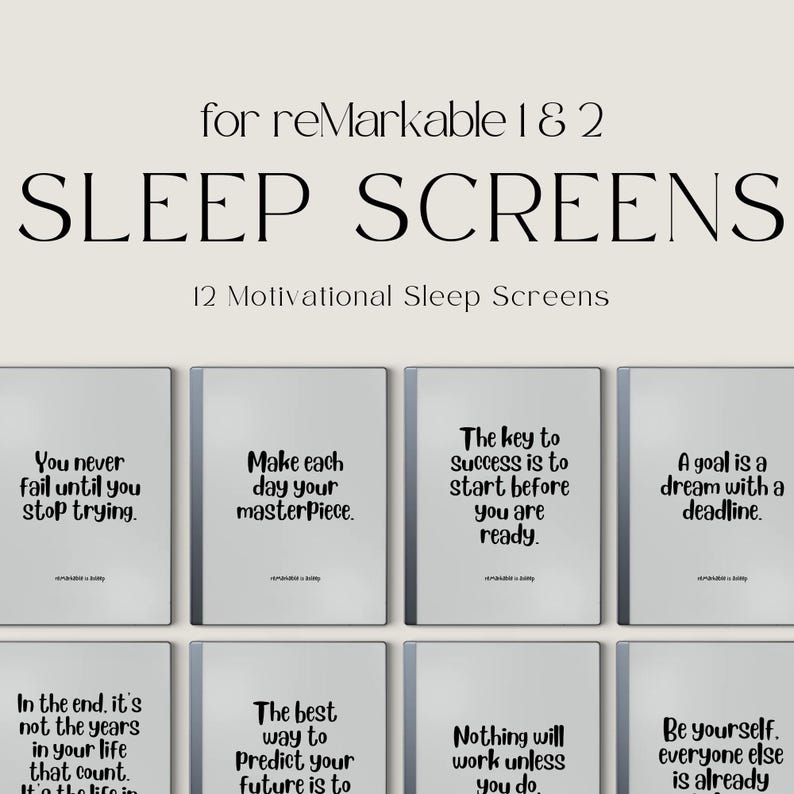 Sleep Screen Inspiration Bundle for Remarkable, Motivational Cover for ...