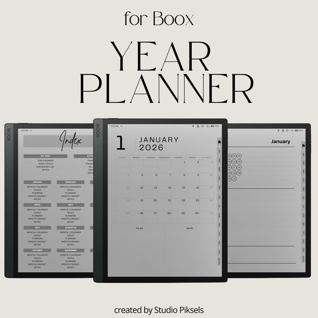 2026 Life Planner for BOOX: Hyperlinked All-in-one Planner With Monthly ...