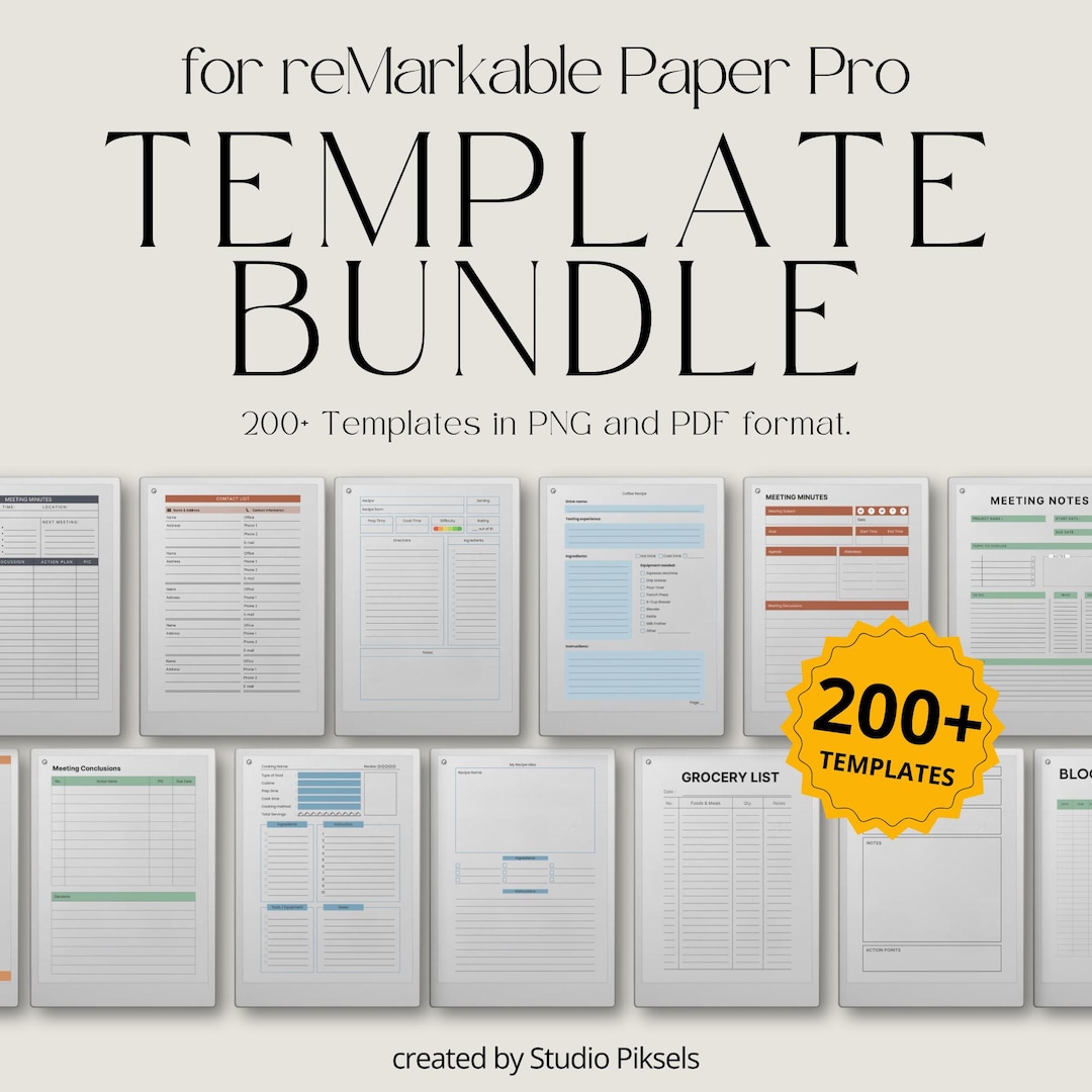 Starter Template Bundle for Remarkable Paper Pro, Templates for ...