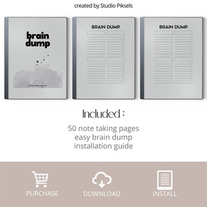 Brain Dump Template for Remarkable, Eink Brain Dump Template ...