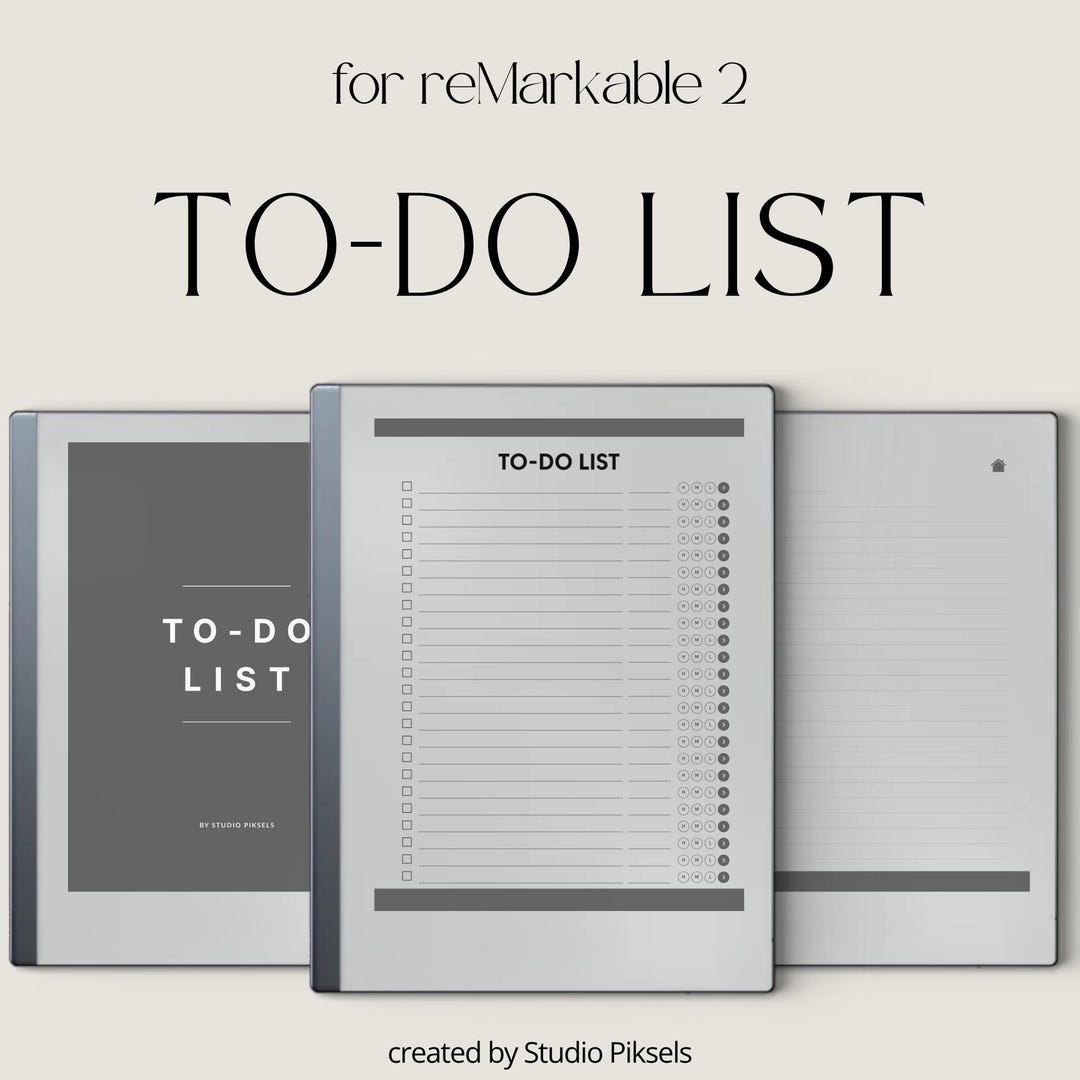 Interactive to Do List Notebook for Remarkable: Hyperlinked to Do List ...