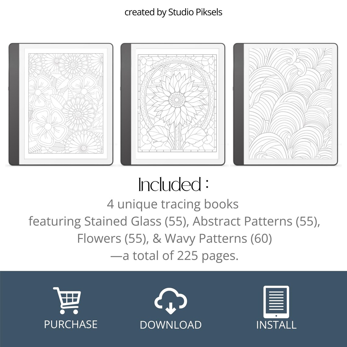 Tracing Book Bundle for Kindle Scribe, Eink Adult Tracing Book, Calming ...