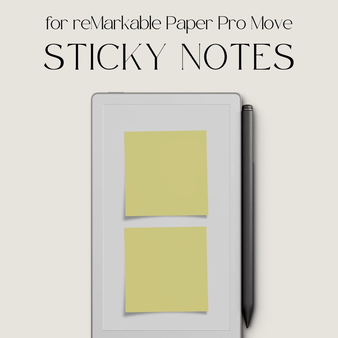 Yellow Sticky Notes for Remarkable Paper Pro Move, Note Templates ...