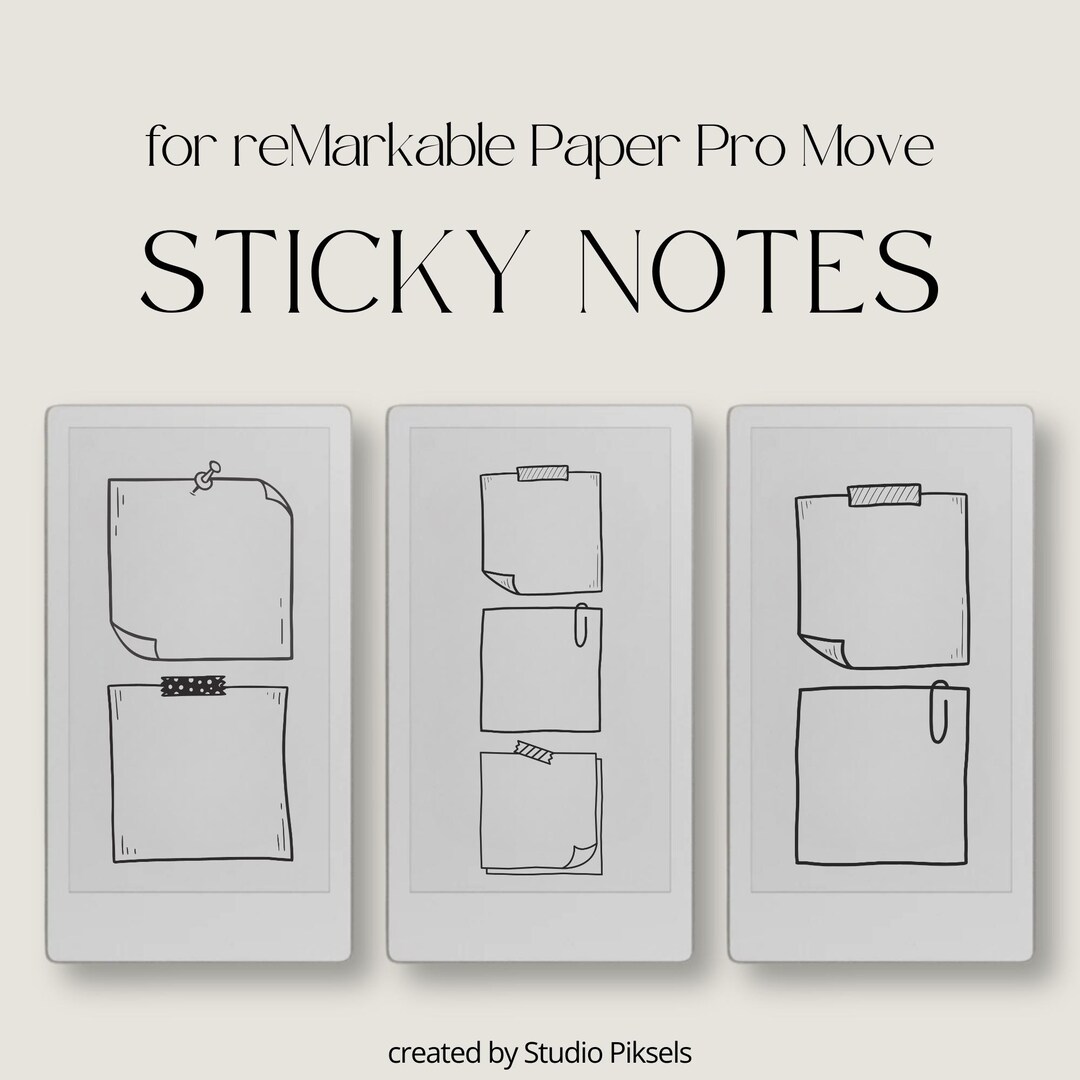 Sticky Notes for Remarkable Paper Pro Move, Classic Note Templates ...