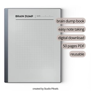 Brain Dump Template for Remarkable, Eink Brain Dump Template ...