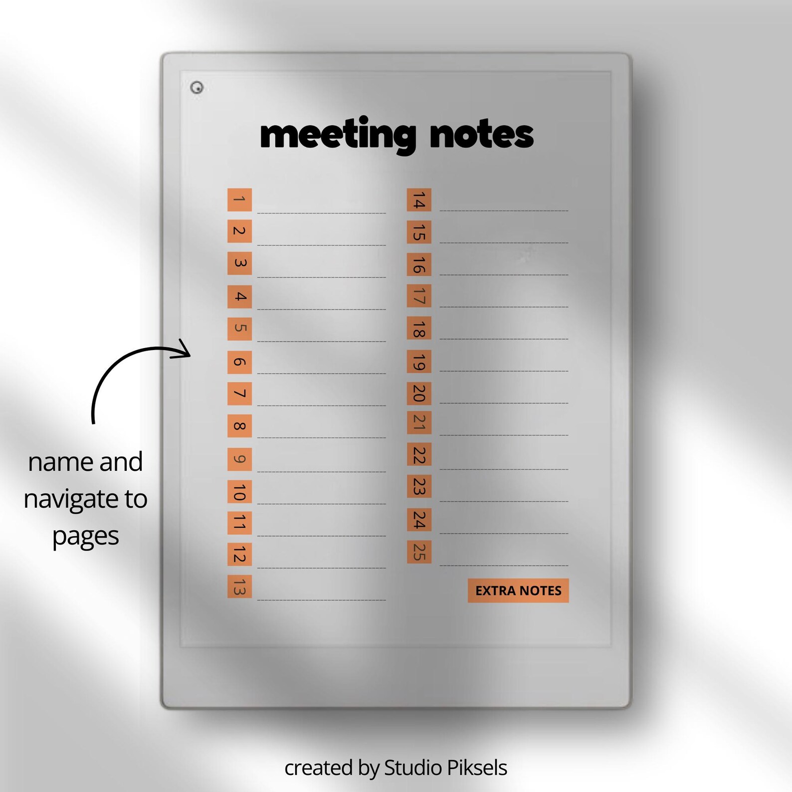 Hyperlinked Meeting Minutes Notebook for Remarkable Paper Pro, Meeting ...