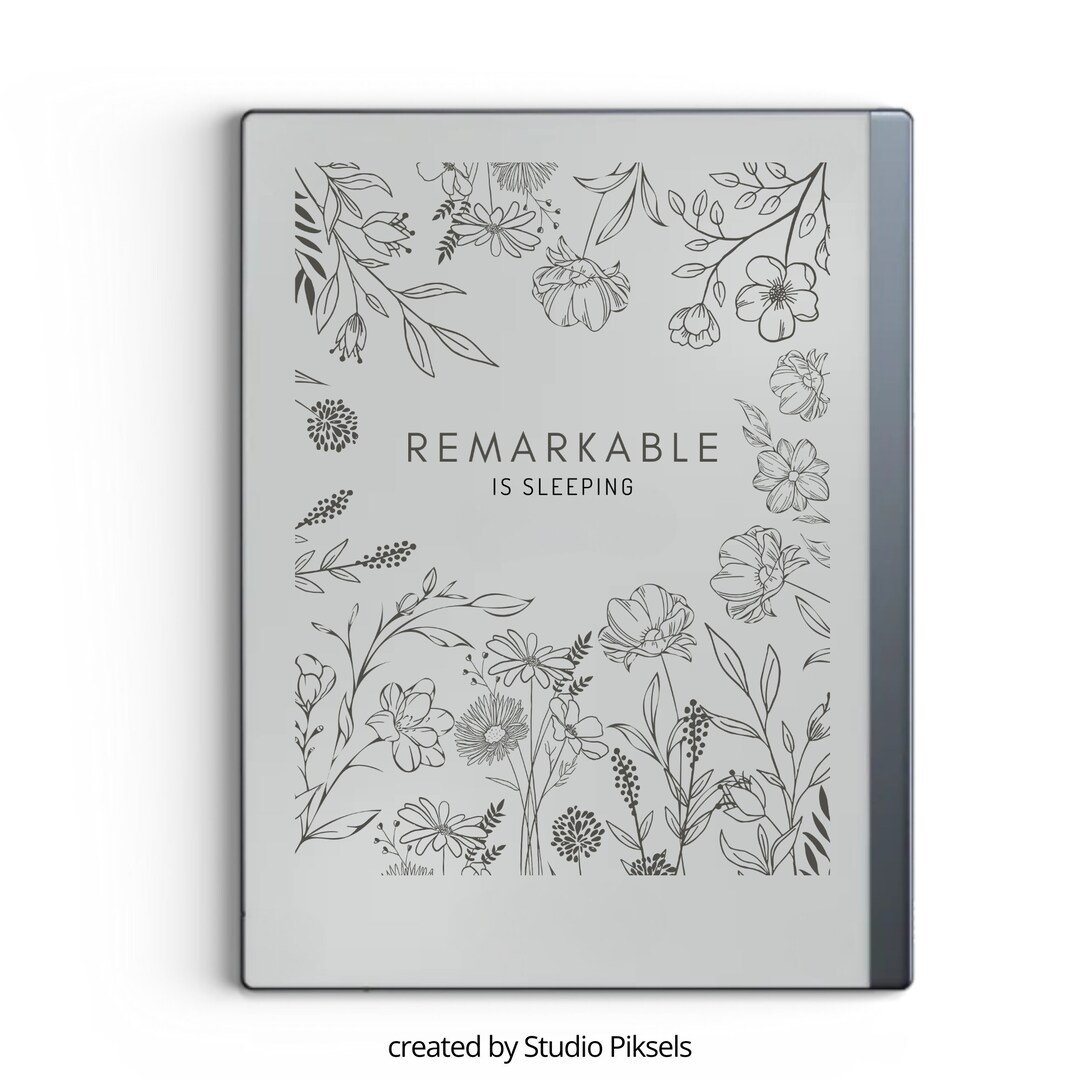 Sleep Screen for Remarkable With Botanical Design, Cover for Remarkable ...