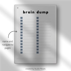 Hyperlinked Brain Dump Template for Remarkable Paper Pro, Notebook for ...
