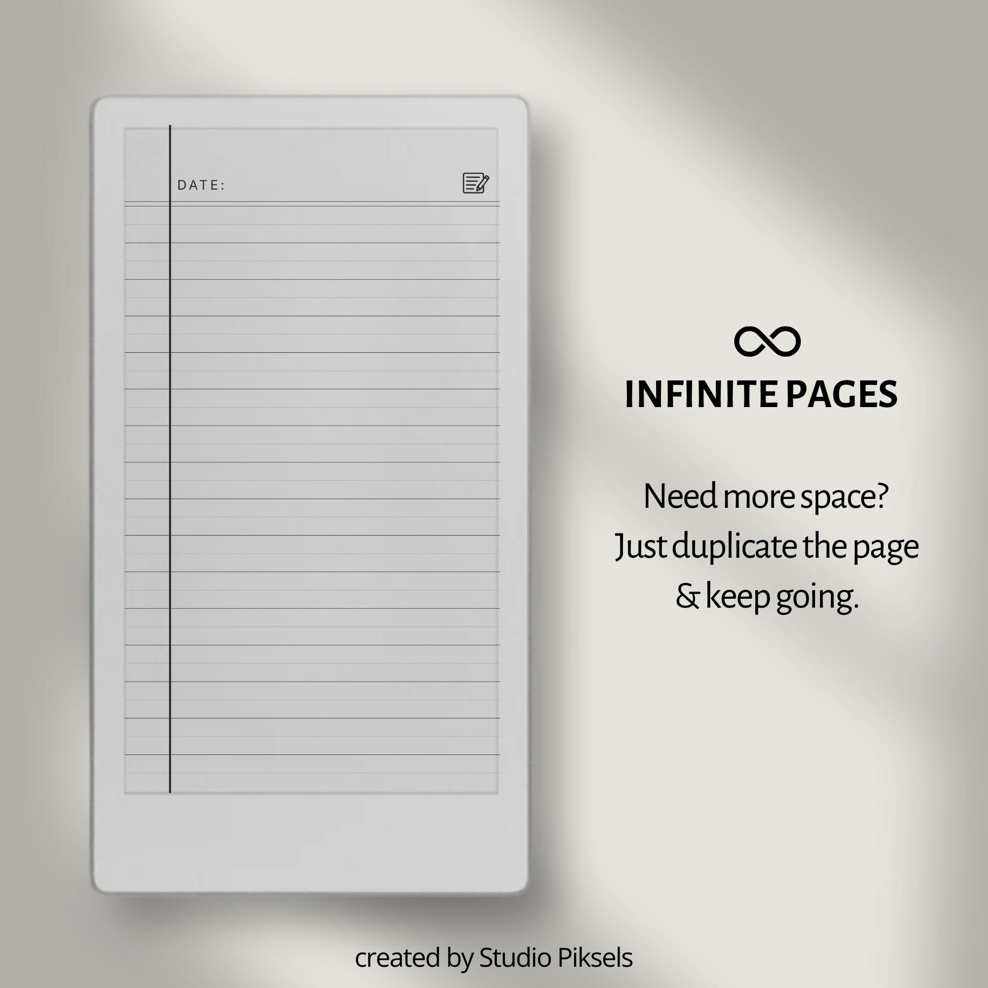 Minimalist Notebook for Remarkable Paper Pro Move: Legal Ruled Lined ...