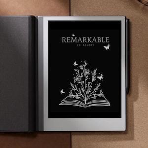Sleep Screen for Remarkable With Wildflower Book, Cover for Remarkable ...