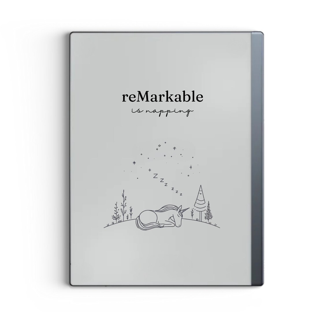Sleep Screen for Remarkable With Napping Unicorn, Cover for Remarkable ...
