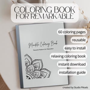 Mindful Coloring Book for Remarkable 2, Digital Adult Coloring Book ...