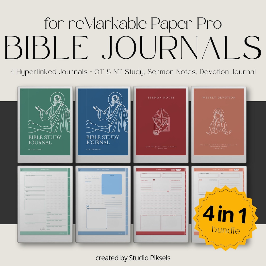 Bible Study Bundle for Remarkable Paper Pro: Bible Study Template ...