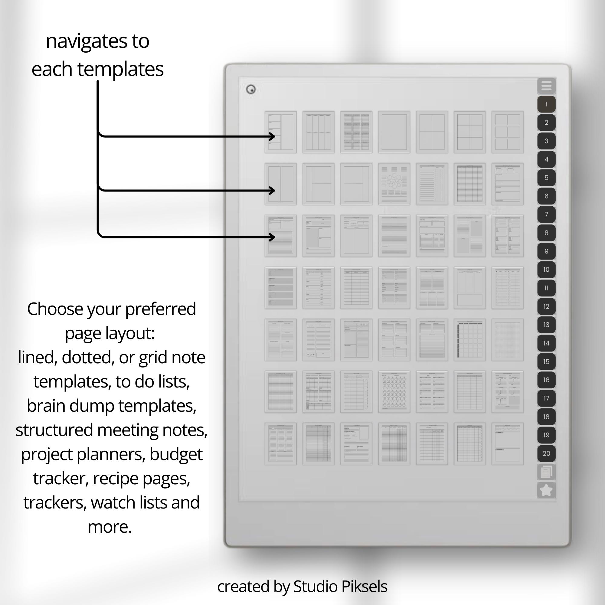 Premium Notebook for Remarkable, Unlimited Notes Template, Idea Planner ...