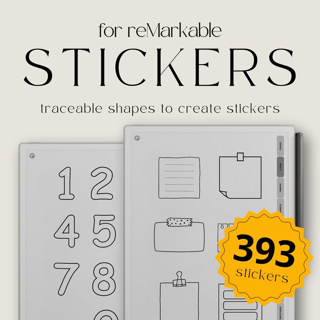 Custom Stickers for Remarkable, Traceable Shapes + Visuals for ...