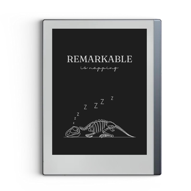 Sleep Screen for Remarkable With Napping Dinosaur, Cover for Remarkable ...