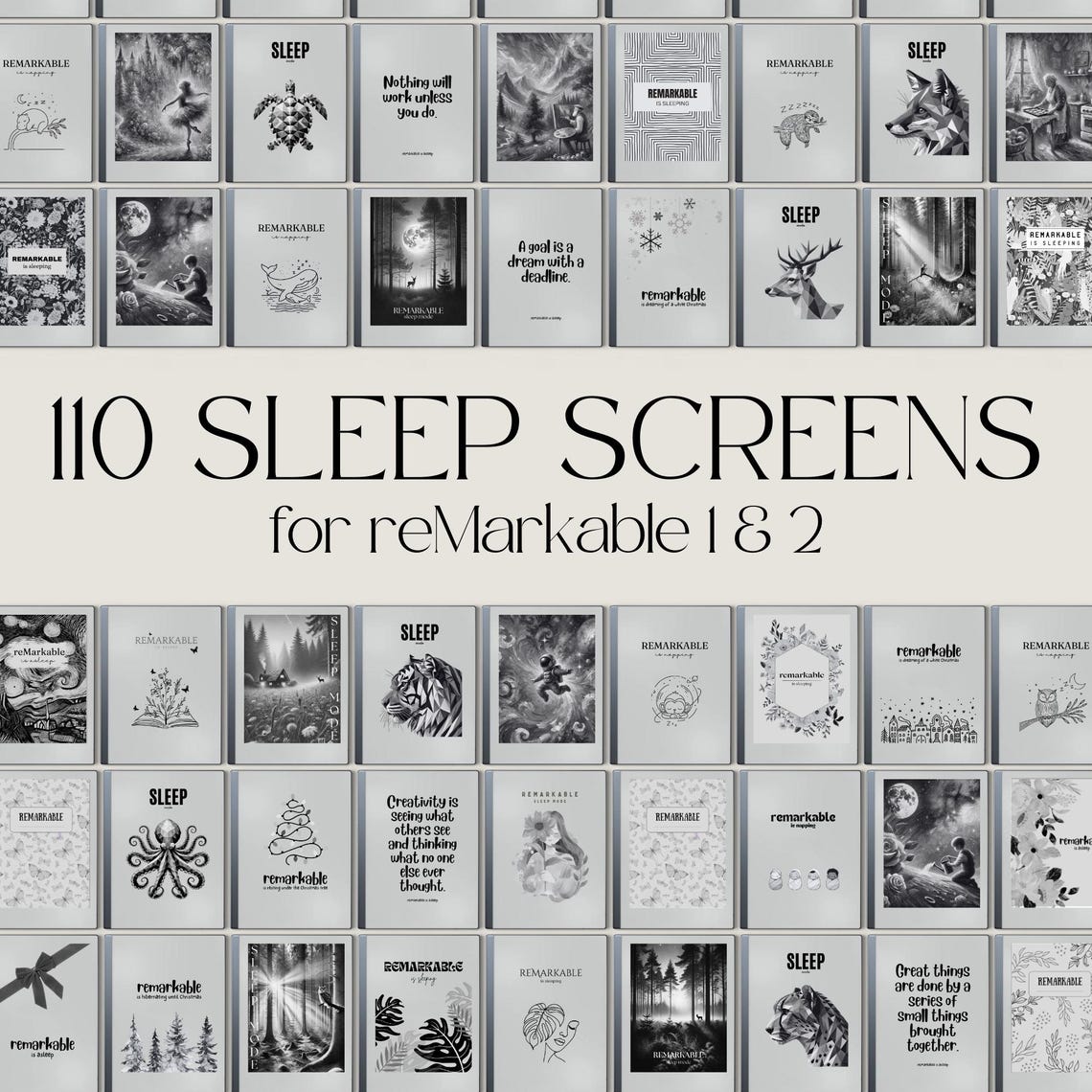 Ultimate Sleep Screen Bundle for Remarkable 2 & 1 With 110 Designs ...