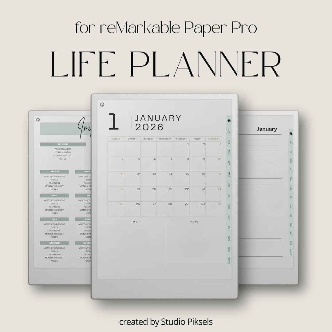 2026 Ultimate Life Planner for Remarkable Paper Pro: Hyperlinked ...