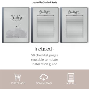 Checklist Template for Remarkable, Checklist Notebook for Remarkable ...