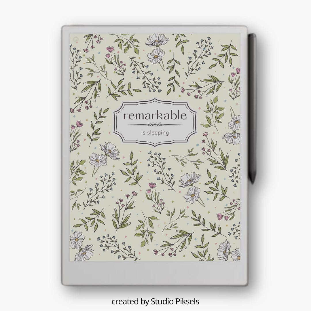 Sleep Screen for Remarkable Paper Pro With Botanical Design, Cover for ...