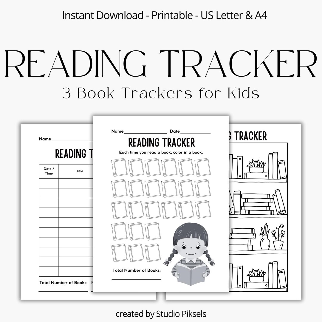 Reading Tracker for Kids PDF, Printable Book Tracker, Digital Book ...
