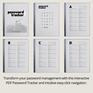 Password Tracker for Remarkable, Eink Password Manager, Hyperlinked ...