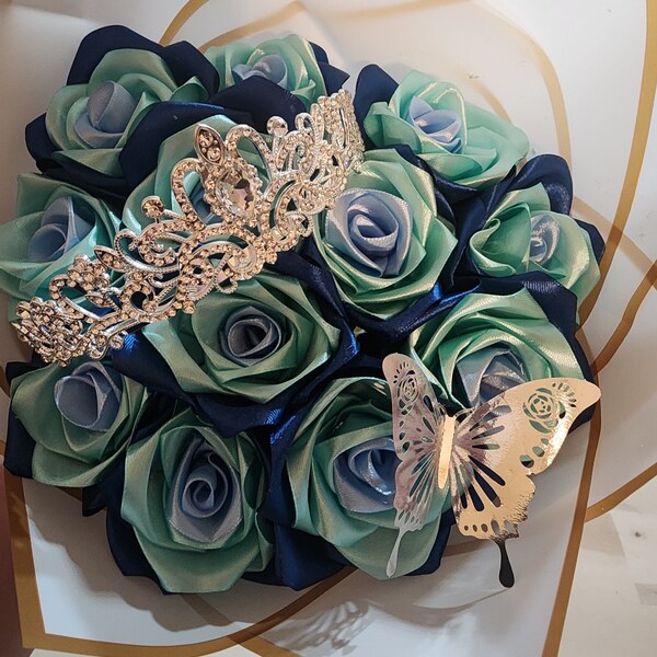 Ribbon Rose Bouquet - Etsy