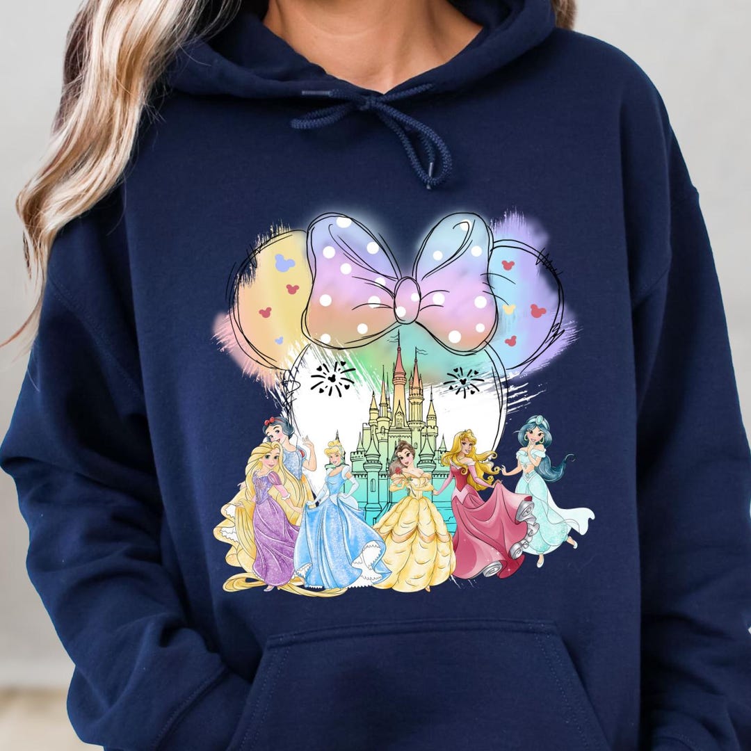 Disney Princesses 2025 Watercolor Hoodie, Cinderella, Moana Sweatshirt ...