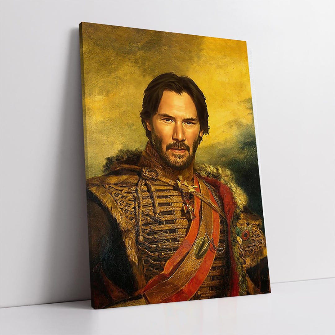 General keanu Reeves ,hand-painted Replaceface Oil Painting on Canvas ...