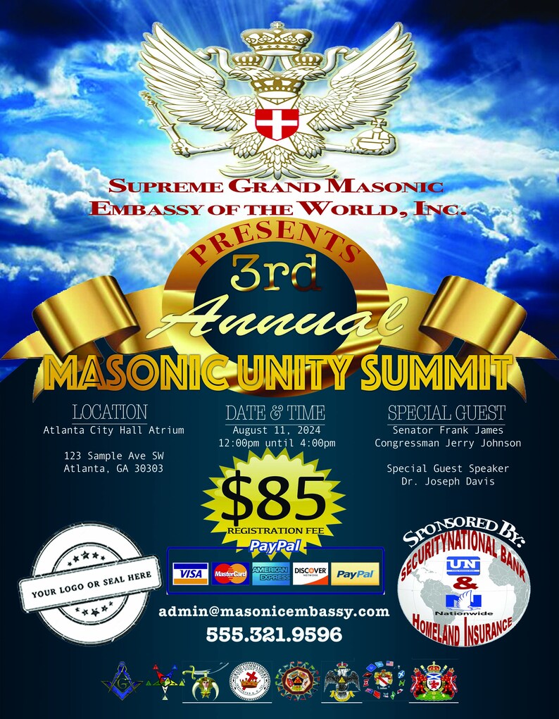 Folleto de evento masónico Imprimible y personalizable - Etsy México