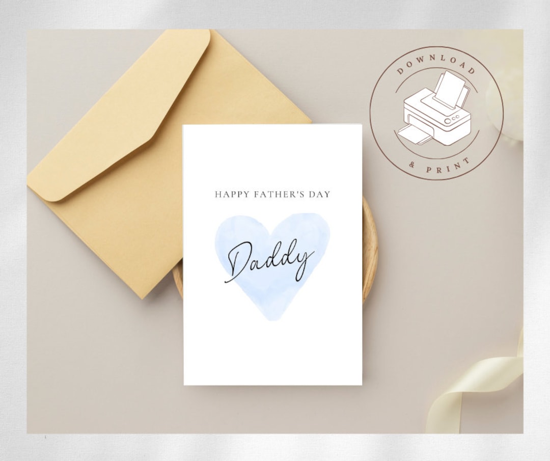 Happy Father's Day Printable Card / Instant Download PDF / Father's Day ...