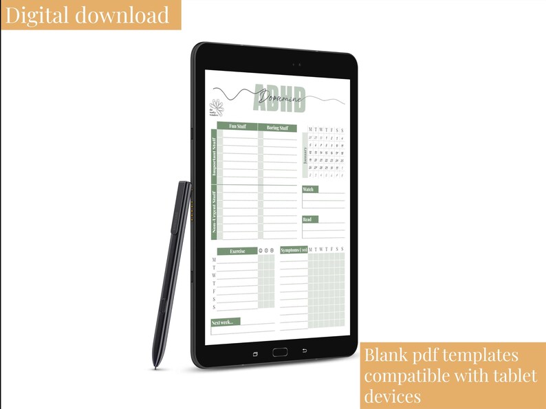ADHD Digital Journal PDF 2026 | Dopamine Tracker and Medication Diary ...