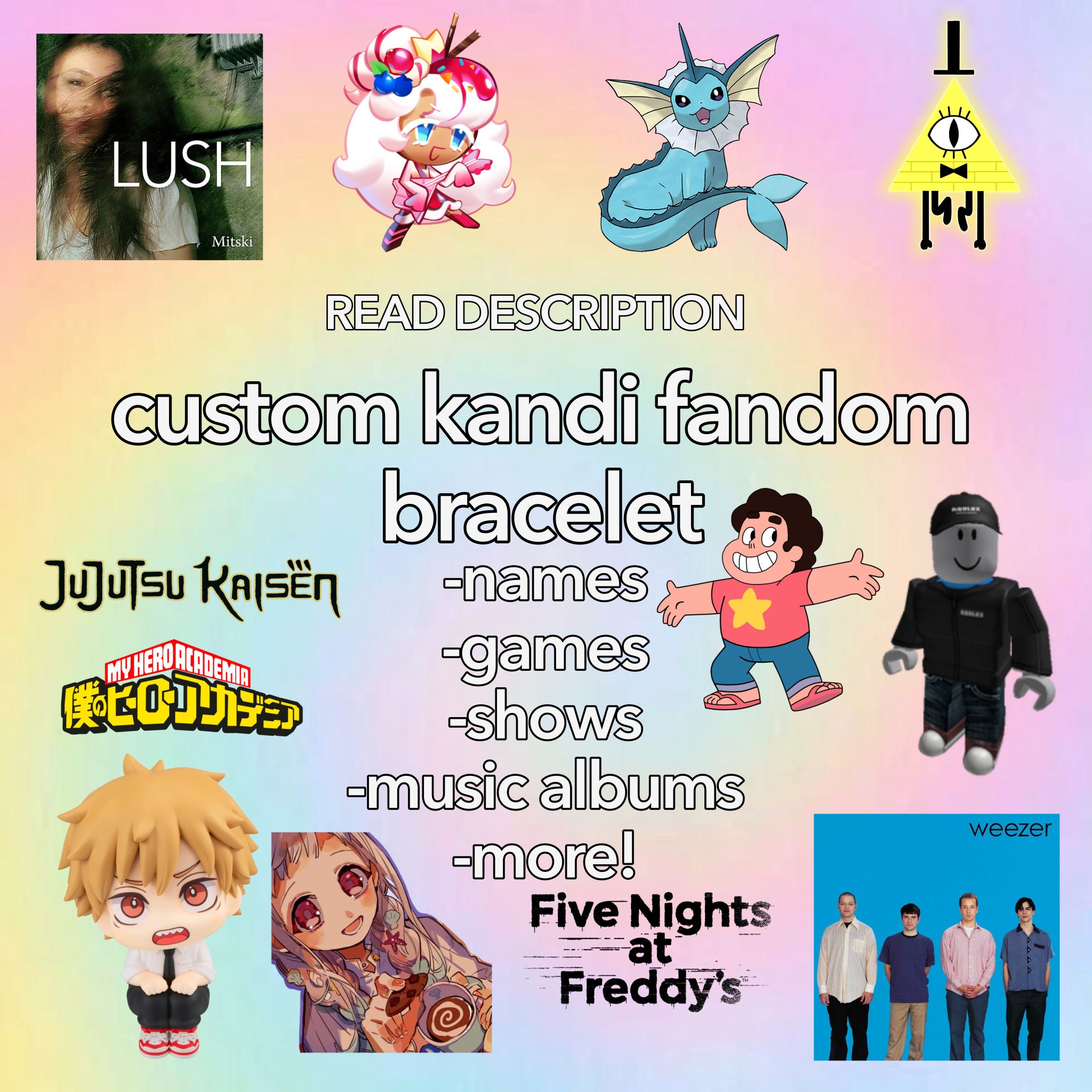 CUSTOM Kandi Fandom Bracelets - Etsy
