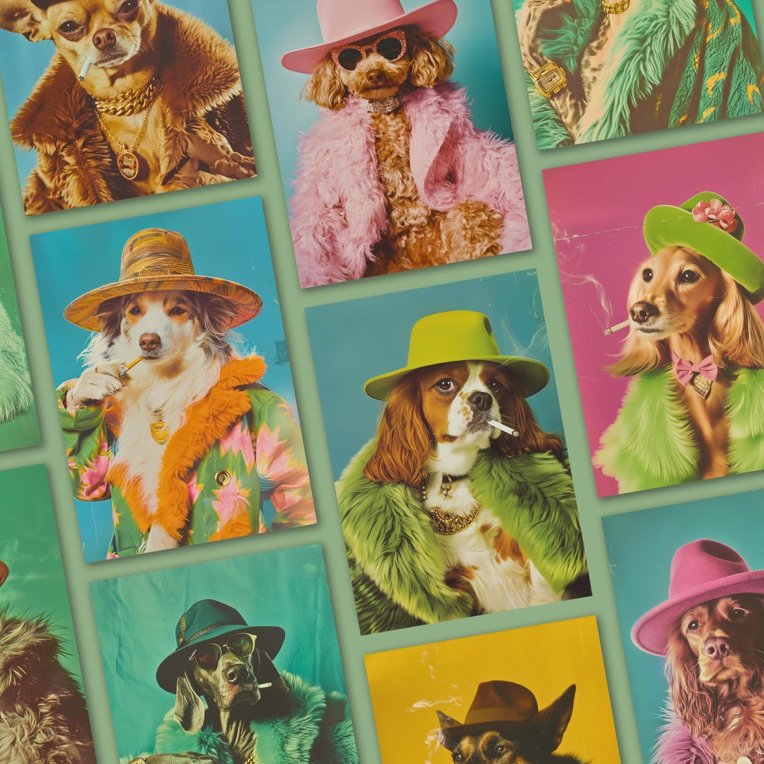 Custom Retro Pet Portrait, 70s Dog Art, Vintage Pet Gift, Personalized ...