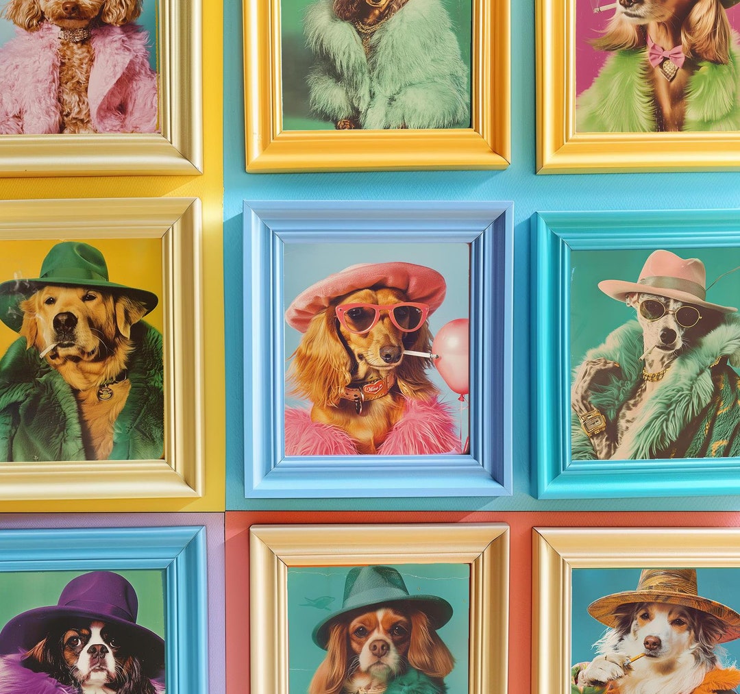 Custom 70s Retro Pet Portrait, Iconic Fashion Dog Portrait, Pet Gift ...