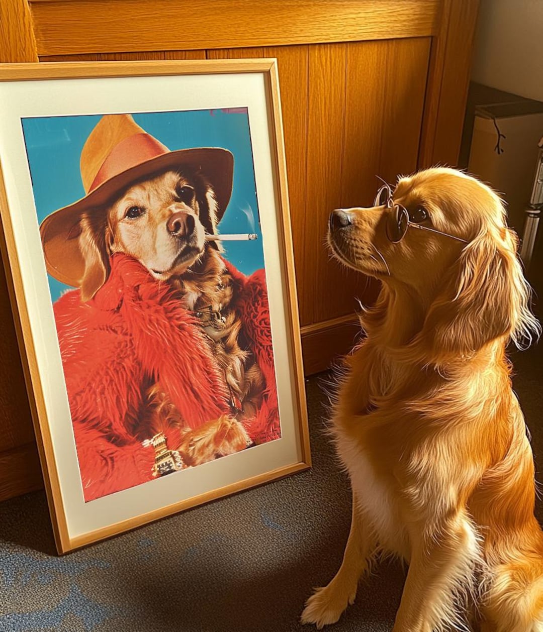 Custom 70s Retro Pet Portrait, Printable Iconic Fashion Dog Portrait ...