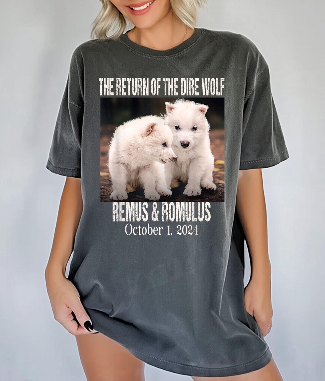 The Return of the Dire Wolf Remus & Romulus 2024 Shirt,wolf Wolves Dogs ...