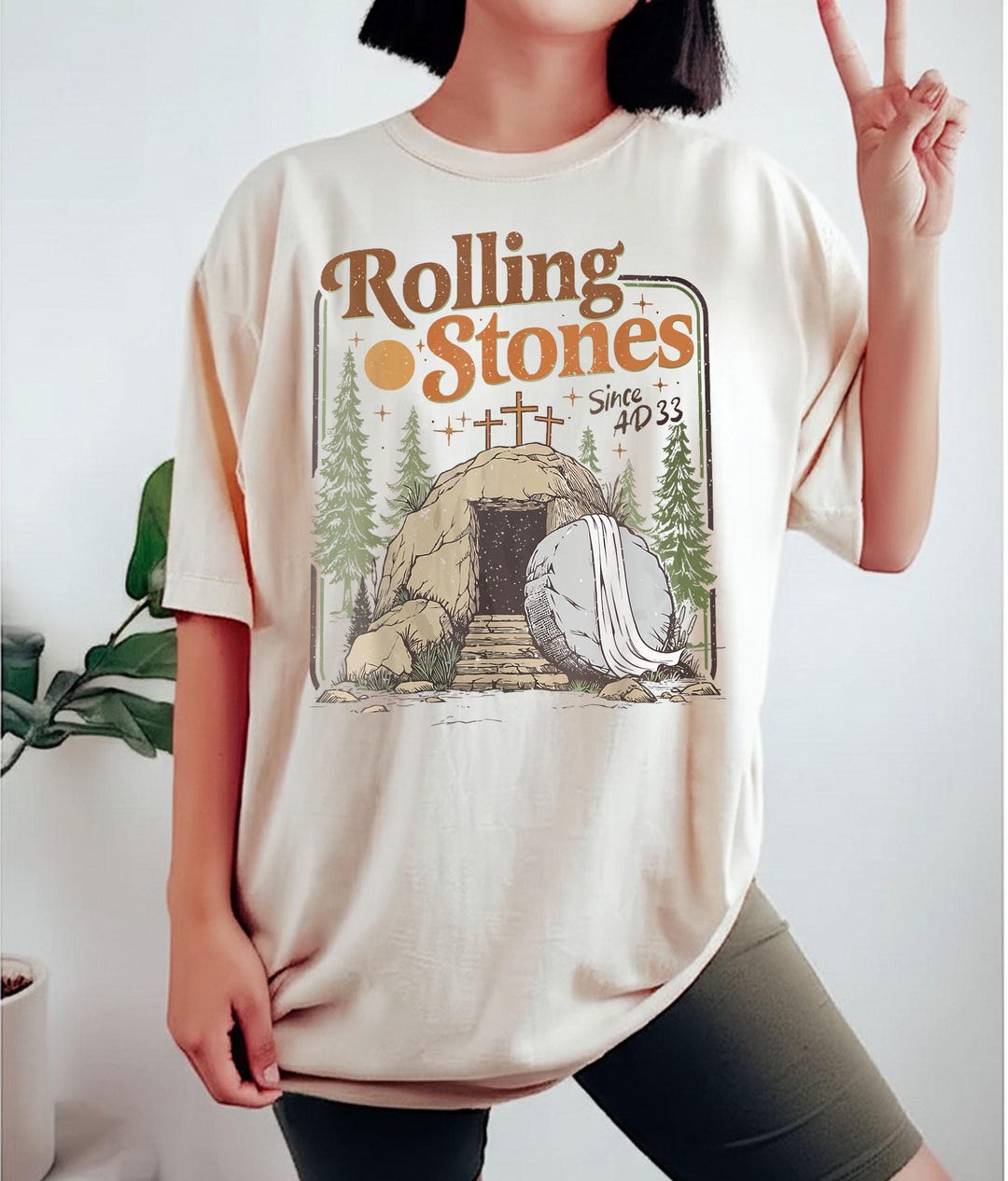 The Stone Was Rolled Away He is Alive Retro Christian Easter Shirt,he ...