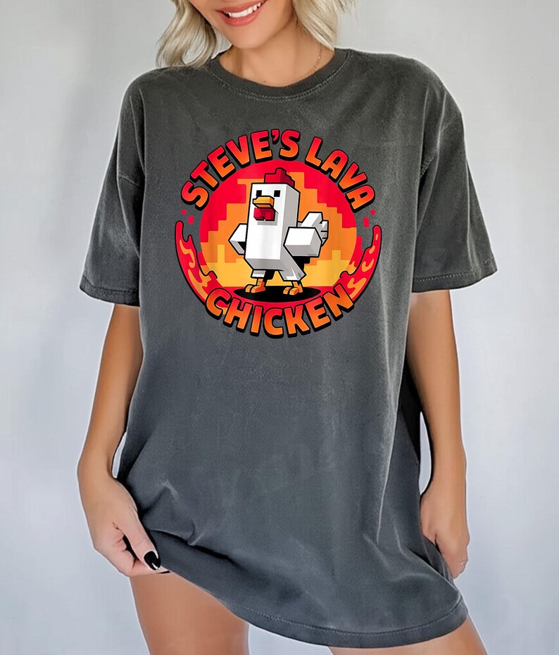 Lava Chicken Miners Meme Steve Pixel Gaming Funny Shirt,gift for Gamers ...
