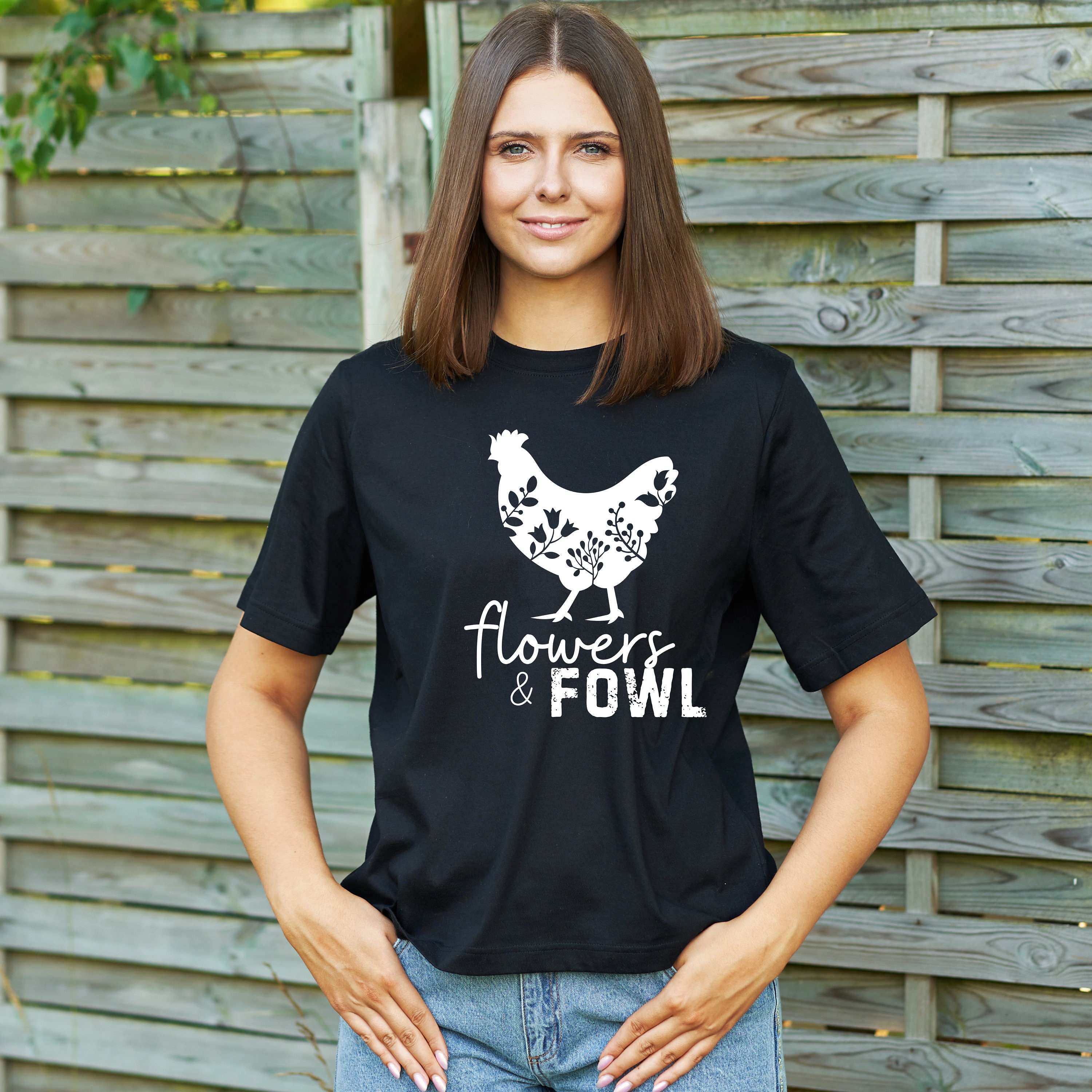 Flowers and Fowl Chicken T-shirt Chicken Shirts for Women, Women ...